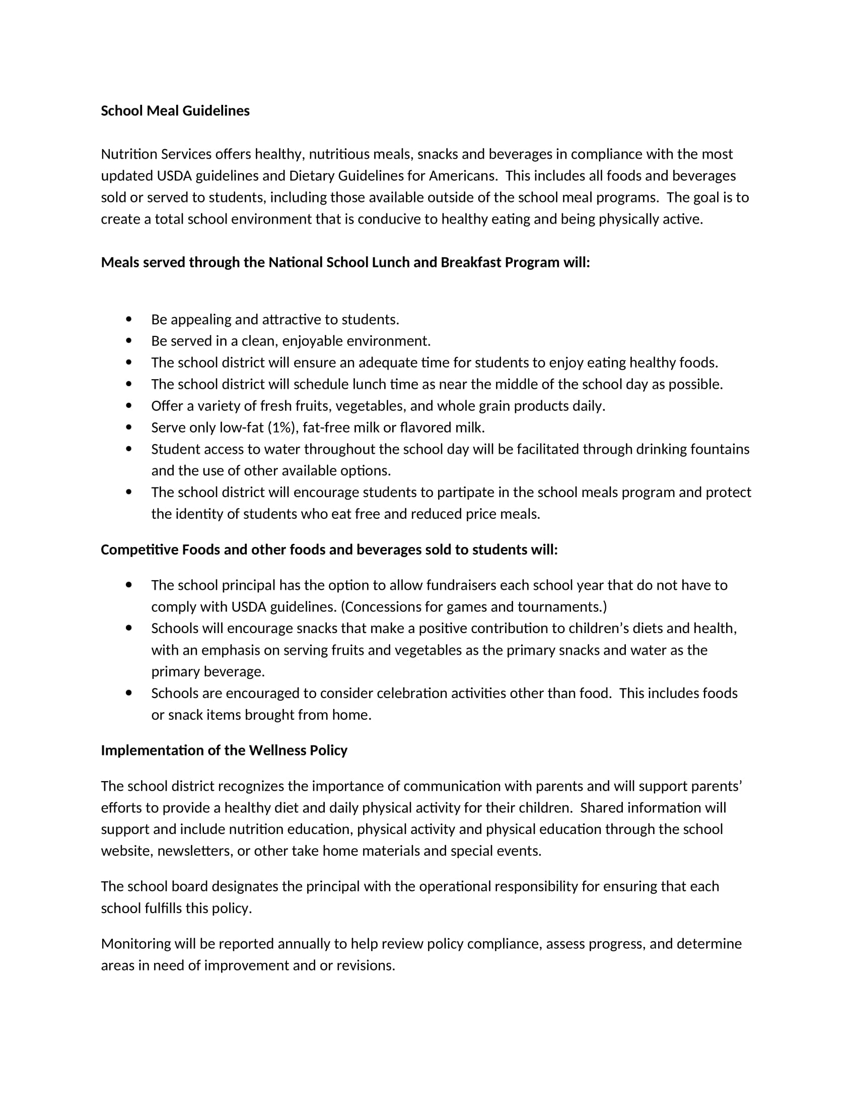 Wellness Policy – Kensal Public School